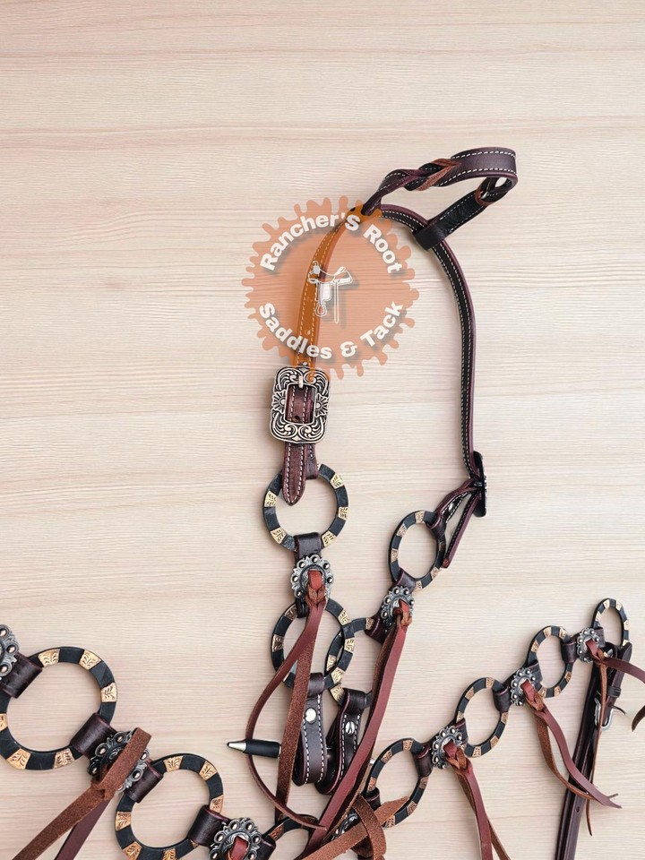 Western Leather Tack Set For Horse | German Silver Ring Tack Set With ...