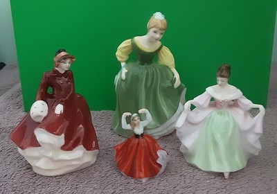 4 ROYAL DOULTON FIGURINES HN2211 FAIR MAIDEN HN3219 SARA HN3208 EMMA ...