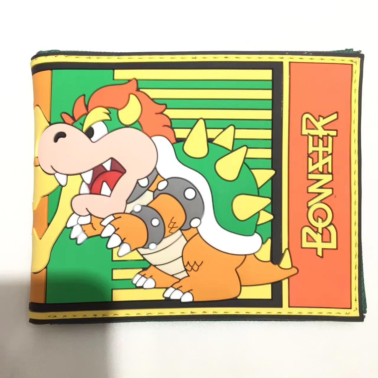 Super Mario Bowser Short Wallet PVC Bi-fold Wallets ID Card Holder Coin ...