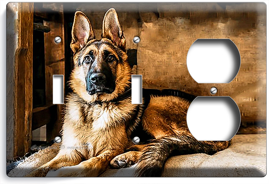 GORGEOUS ADULT GERMAN SHEPHERD DOG LIGHT SWITCH OUTLET WALL COVER NEW ...