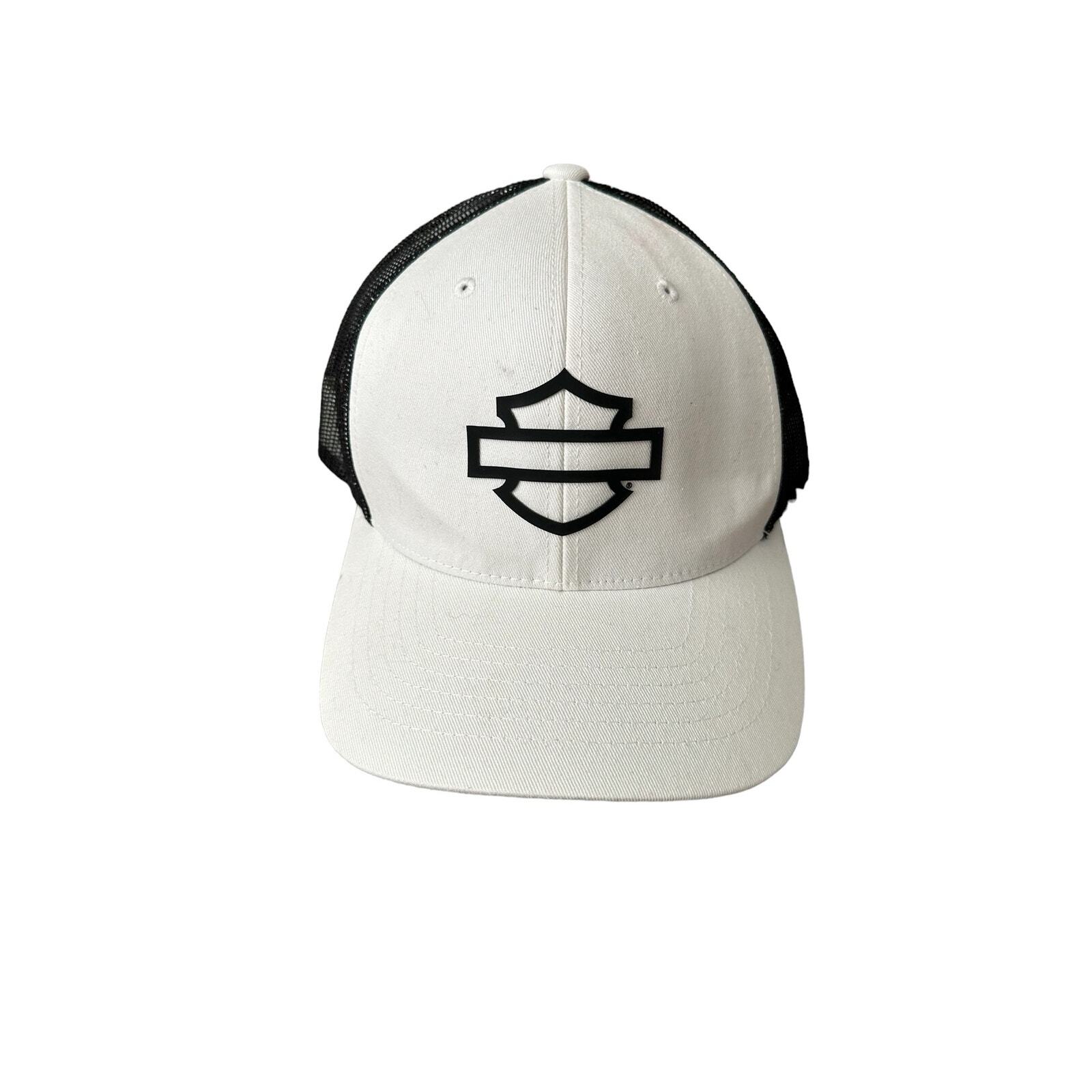 Harley-Davidson Shadow Crest White Black Trucker Mesh… - Gem