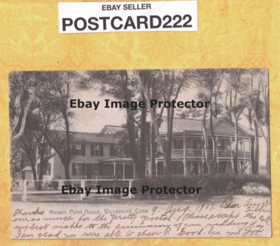 CT Woodmont 1907 vintage postcard MERWINS POINT HOUSE to Crugers NY ...