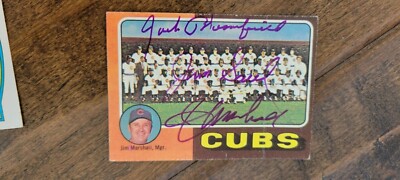 1975 TOPPS TRIPLE SIGNED TEAM CARD JIM MARSHALL JACK BLOOMFIELD JIM ...