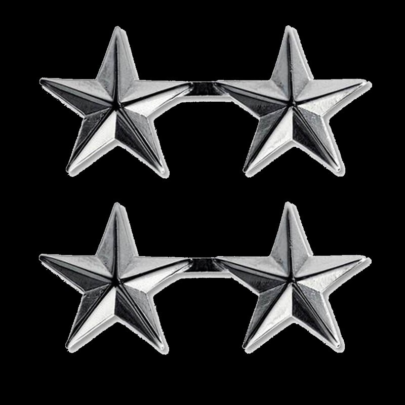 TWO 2 REGULATION PIN SET TWO STAR MAJOR GENERAL US MARINES O-8 COLLAR ...