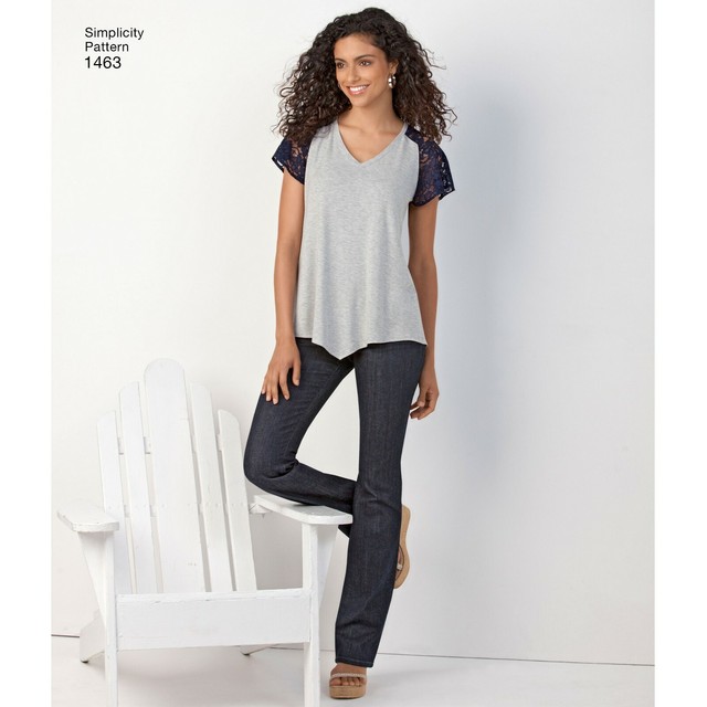 Knit Tops Misses Size Xxs-xxl Sewing Pattern Simplicity 1463 for sale ...