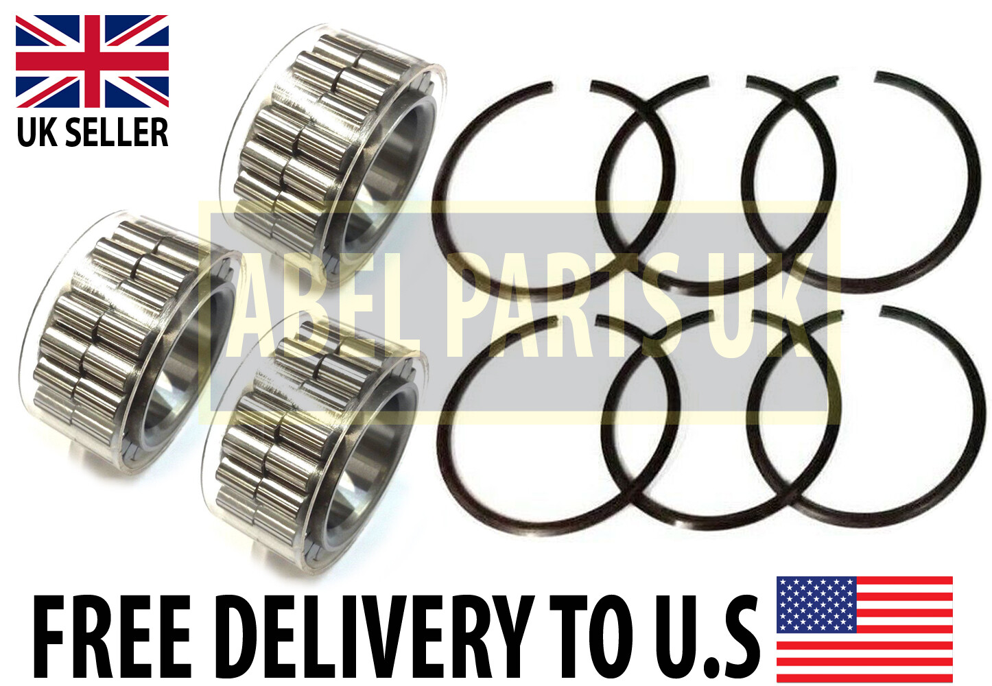 JCB PARTS - HUB ROLLER BEARING & CIRCLIP SET OF 3 (PART NO. 907/50200 ...