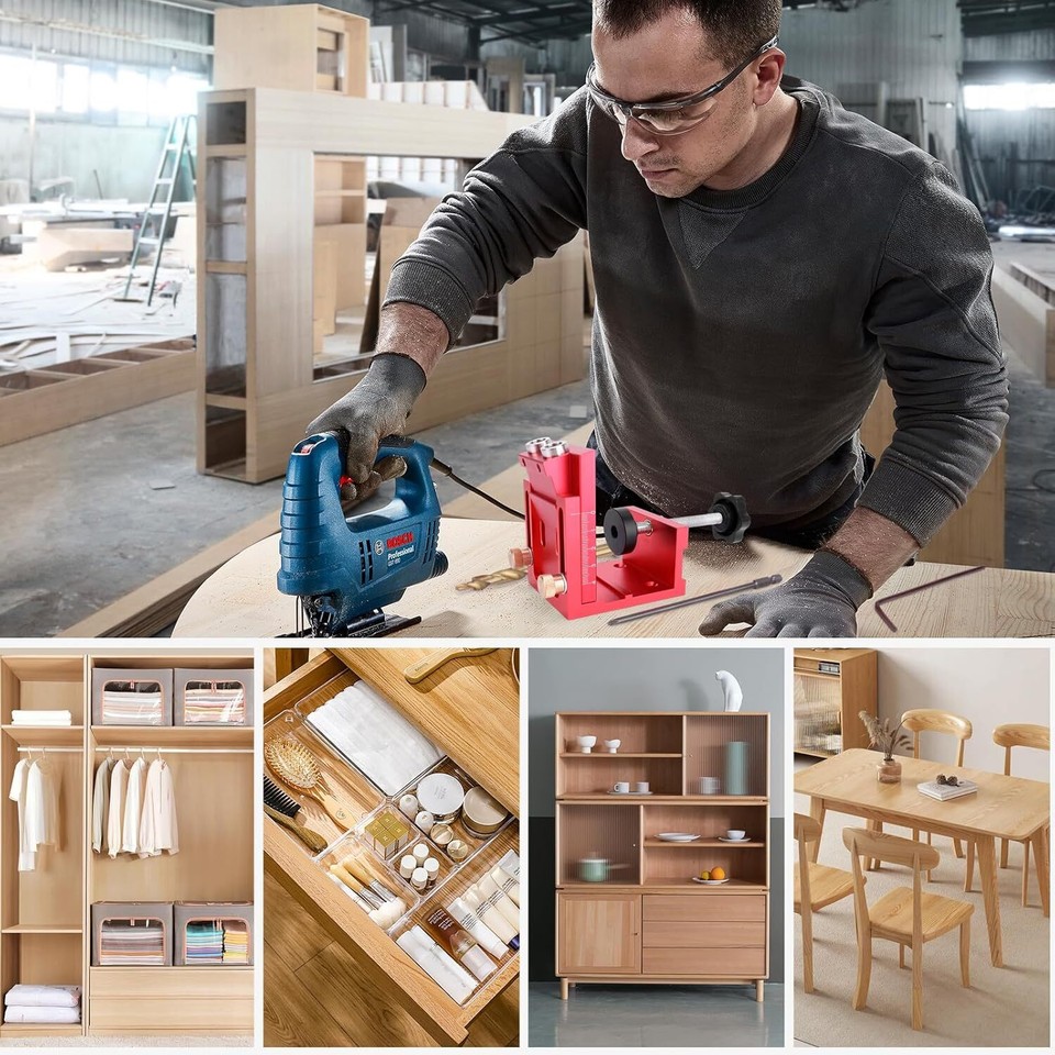 Jig Woodworking For Stairs HFM Pocket Hole Jig Kit Adjustable ...