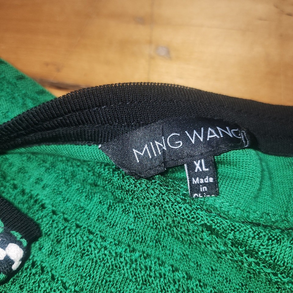 MING WANG sz XL Green Textured Jacket Shell 2pc Set | eBay