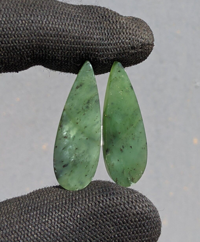 Natural Green Imperial Jade Translucent Pair Earring Stone 1JUL12 | eBay