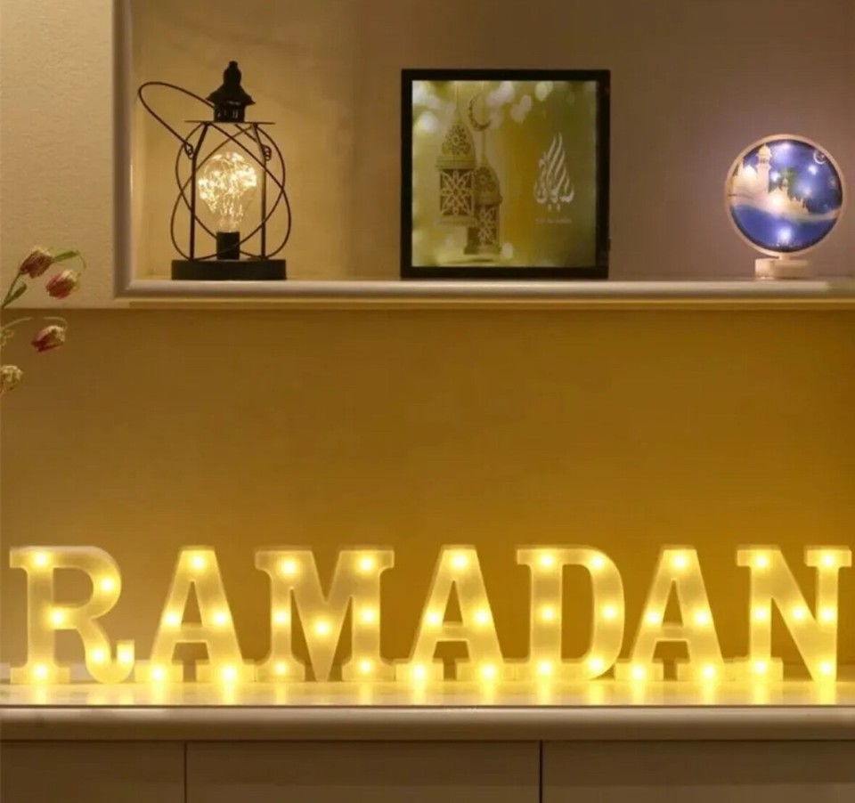 Ramadan LED Sign Lights Decorations Eid Kareem Mubarak Lights Boxes ...