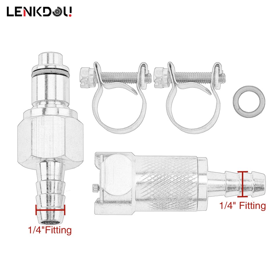 1/4" Gas Tank Fuel Line Hose Quick Release Connect Disconnect Coupling ...