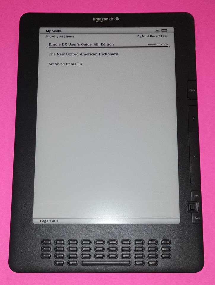 Amazon Kindle DXG 9.7" Graphite D00801 with New Battery International ...