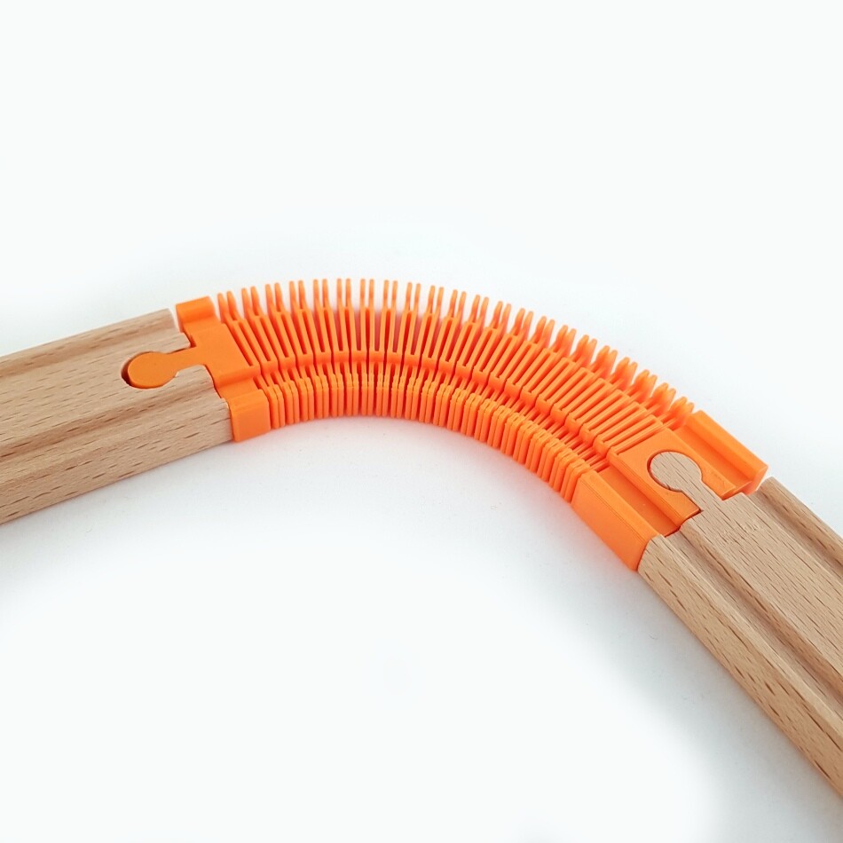Flexible track for wooden toy train set. bendable, compatible Brio ...