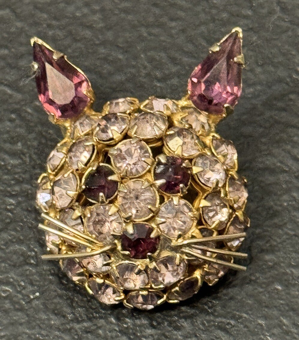 Vintage ICY JAMES WARNER Pink light Purple Rhinestone… - Gem
