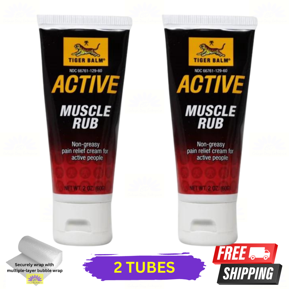 2 X Tiger Balm Active Muscle Rub 60g Non-Greasy Pain Relief Cream | eBay