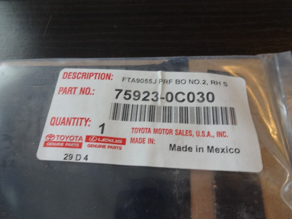 Genuine 2022-2024 Toyota Tundra Black Out Tape (RIGHT REAR) 75923-0C030 ...