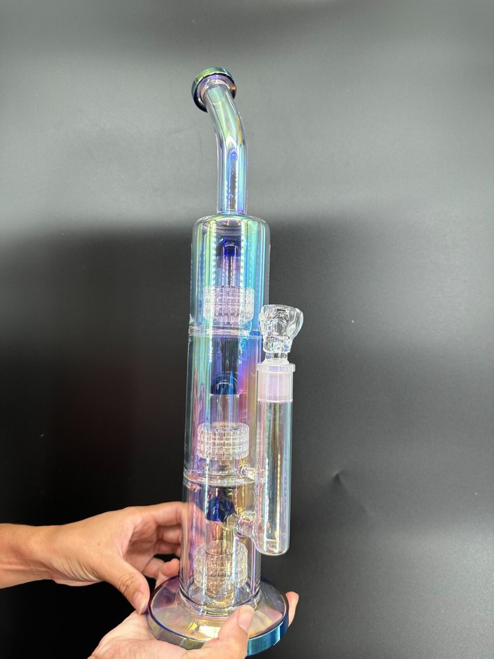 16in Heavy Thick Glass Bong Water Pipe Hookah Bongs with Skull catcher ...