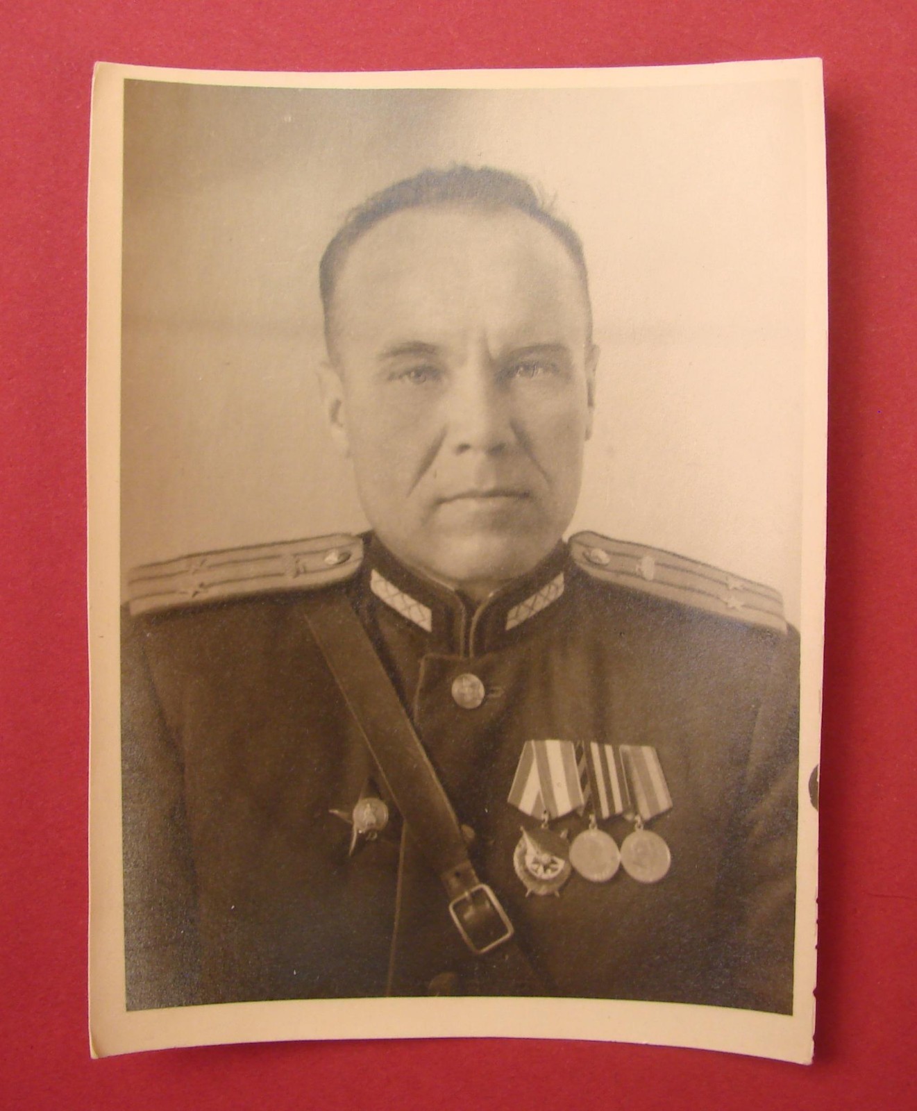 Soviet Lt Colonel Tanker Photo WW2 Order of Red Star Medals on M43 ...