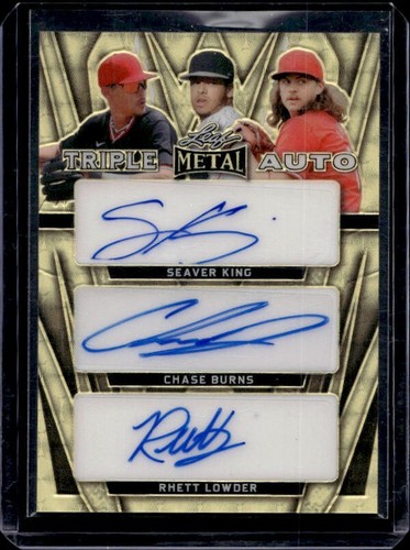 2024 Leaf Metal Rhett Lowder Seaver King Chase Burns SuperFractor Auto ...
