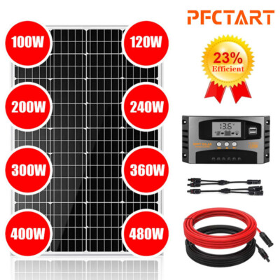 100W 200W 300W 400W Solar Panel Kit 12V Mono Solar Panels RV Marine ...