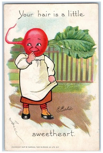 Curtis Artist Signed Postcard Little Radish Head Tuck's 1909 Posted ...