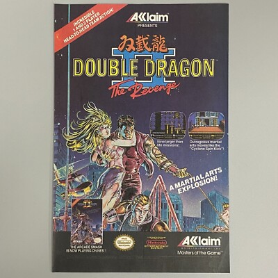 DOUBLE DRAGON II THE REVENGE NINTENDO NES ACCLAIM 1990 VINTAGE RETRO ...