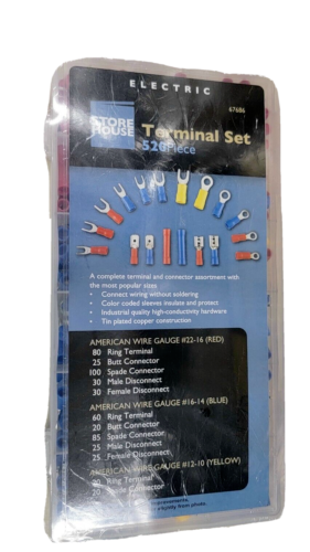 BRAND NEW Electric Terminal connectors Set 520 pc. WIRE CRIMP USA ...