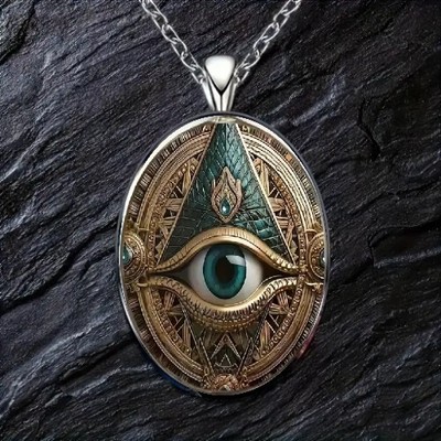 Eye Pendant Necklace Elegant Oval Amulet Design Jewelry | eBay