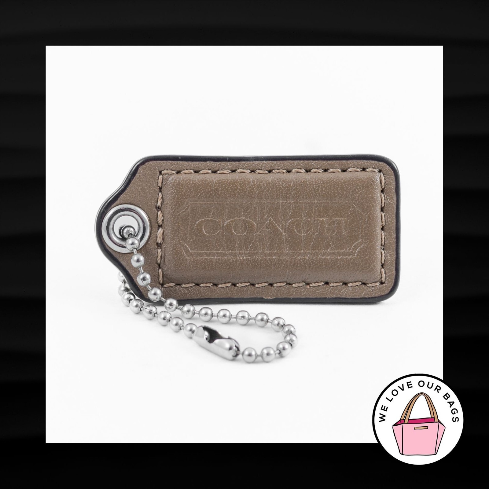 2" Medium COACH BROWN LEATHER EXOTIC PYTHON BACK FOB BAG CHARM KEYCHAIN ...