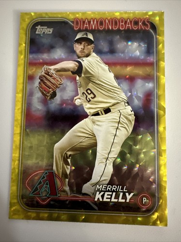 2024 Topps Merrill Kelly #112 Yellow Crackle 07/50 Arizona Diamondbacks ...