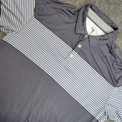 Anderson Ord Polo Shirt Mens XL Gray Striped Performance Stretch Golf ...