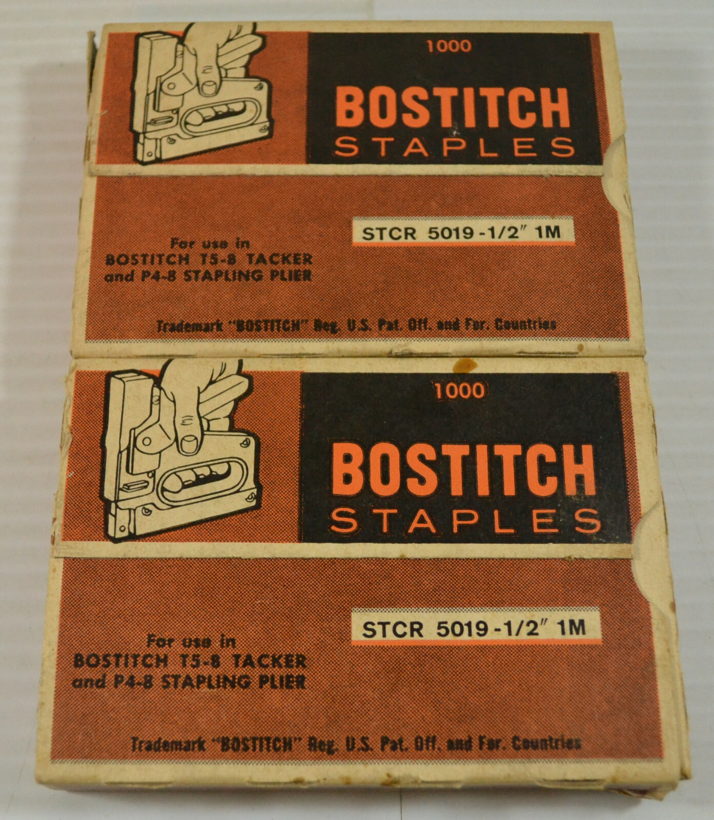 Lot of 2 Box Vintage Bostitch STCR 5019 1/2" Staples for T5-8 Tacker P4 ...