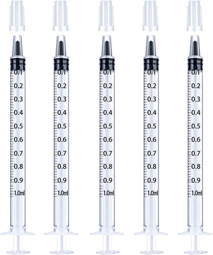 30Pcs 1Ml Syringes with Caps Oral Dispenser Individually Sterile ...