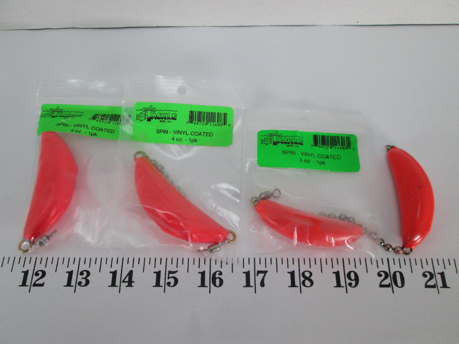 Lot of 4 New NOS Oregon Tackle Vinyl Coated Spin 3 oz 4 oz ounces ...