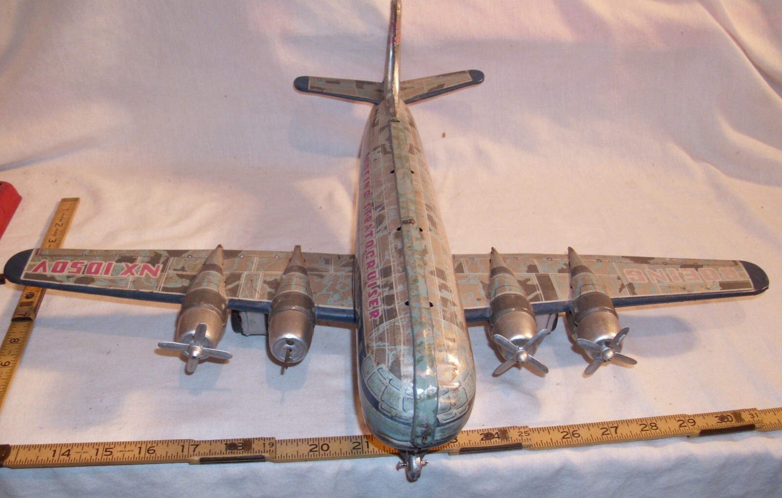 BOEING STRATO CRUISER SILVER KING FOUR ENGINE AIRPLANE TIN TOY 1960 ...