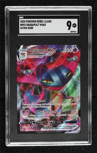 2020 Pokemon Sword & Shield - Rebel Clash Dragapult VMAX #093 SGC 9 ...