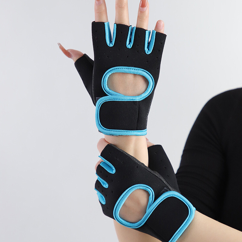 Women Men Half Finger Work Out Gym Gloves Sport Weight Lifting Exercise ...
