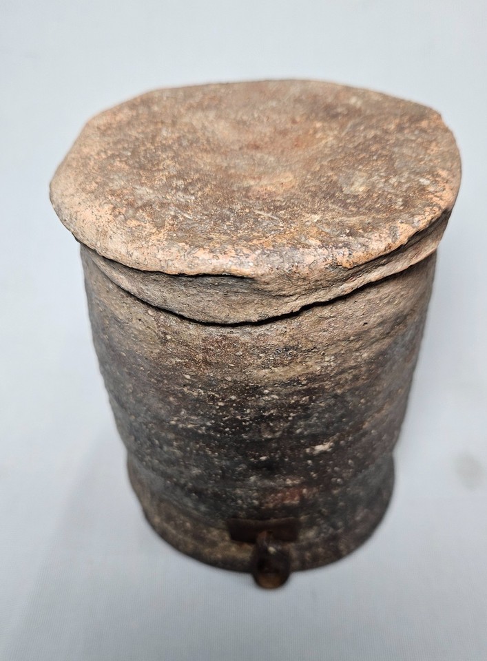 antique Japanese Shigaraki 18th 19th flower vase cup box pottery glaze ...