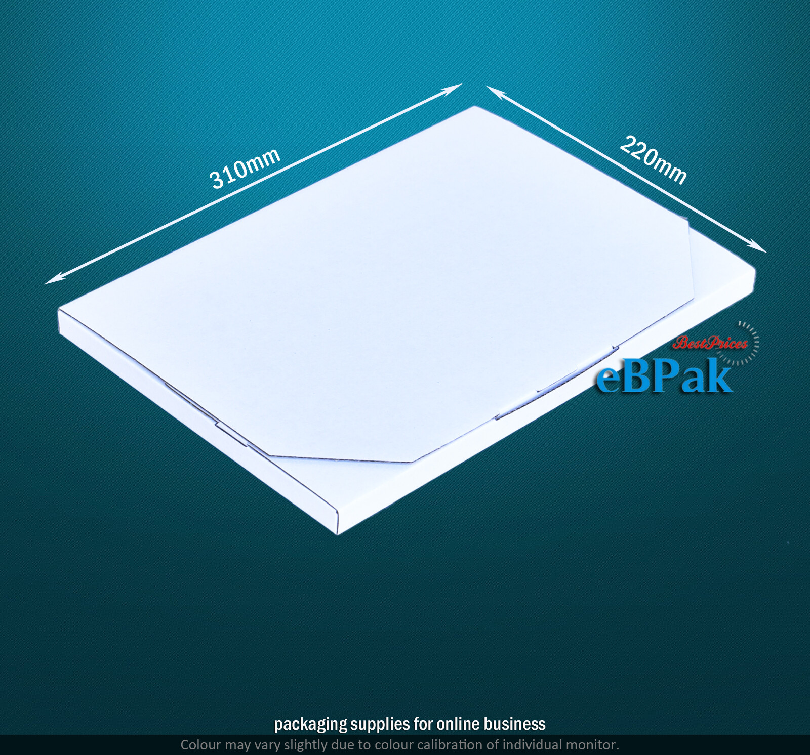 100x Superflat Mailing Box 310 x 220 x 16mm B21 White A4 Rigid Mailer ...