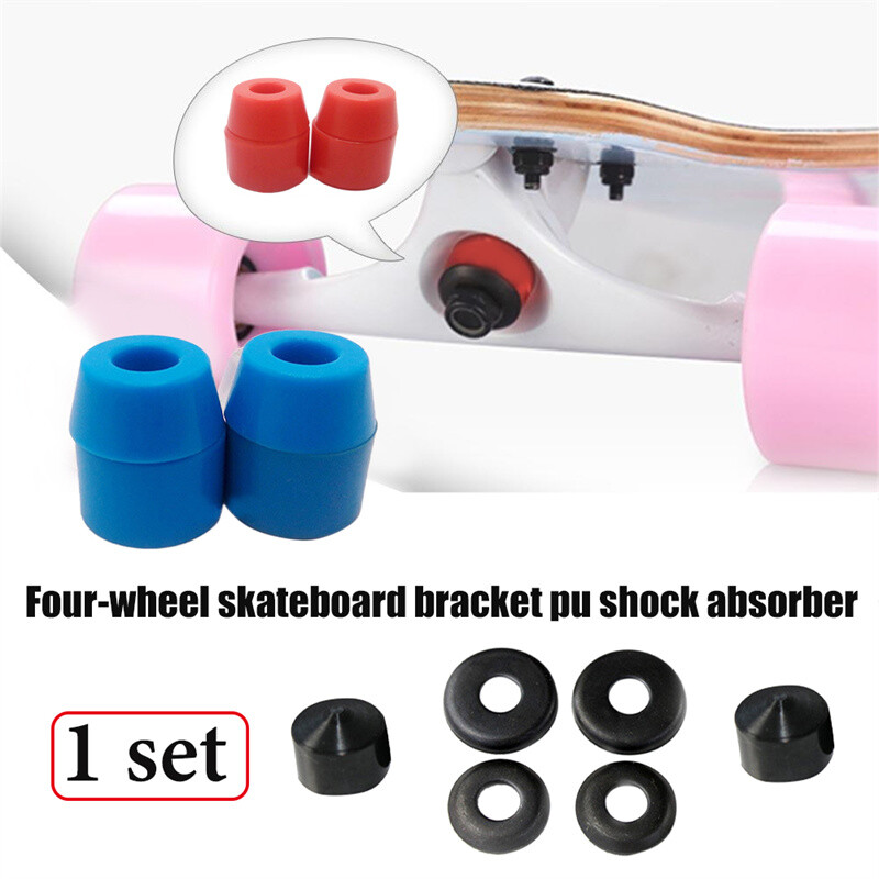 4pcs Skateboard PU Cushion Skateboard Shockproof Wheels Axle Bushings ...