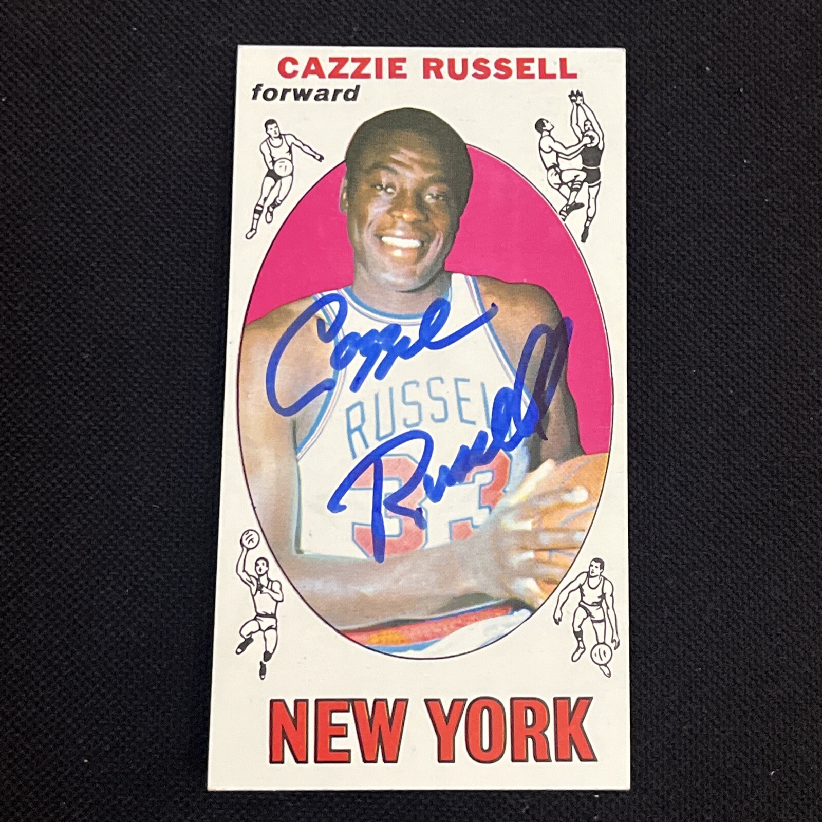 CAZZIE RUSSELL 1969-70 TOPPS ROOKIE SIGNED AUTOGRAPHED CARD #3 NEW YORK ...