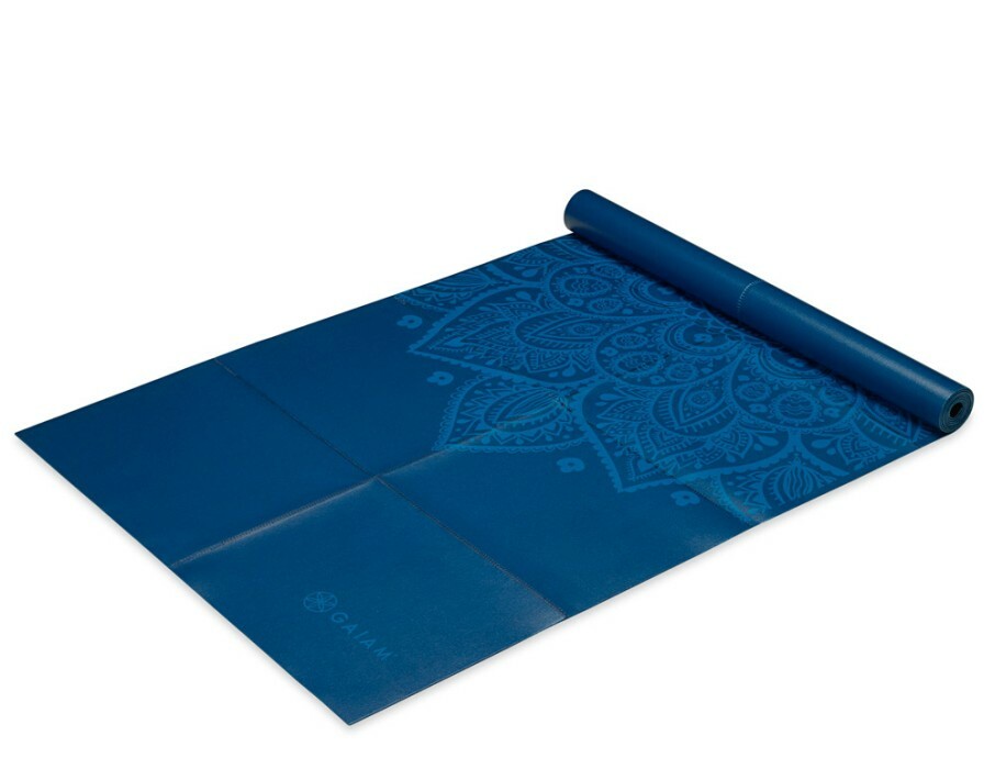 Gaiam Foldable Yoga Mat Super Compact and Ultra Lightweight Blue BRAND ...