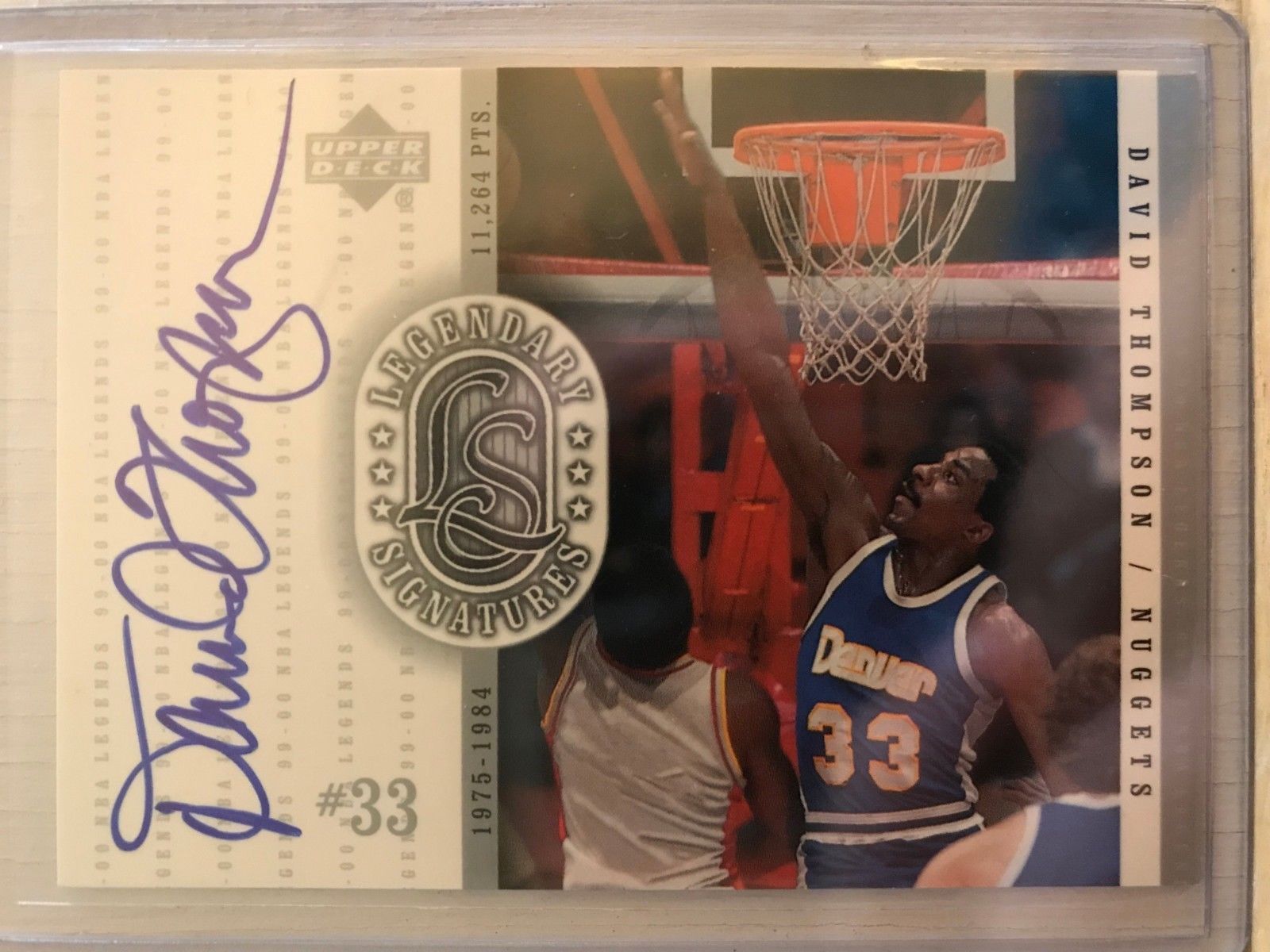 1999-2000 Upper Deck Legendary Signatures David Thompson Autograph MINT ...