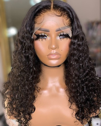 Short Bob Wig Deep Curly Human Hair Wigs Deep Wave Frontal Wig ...