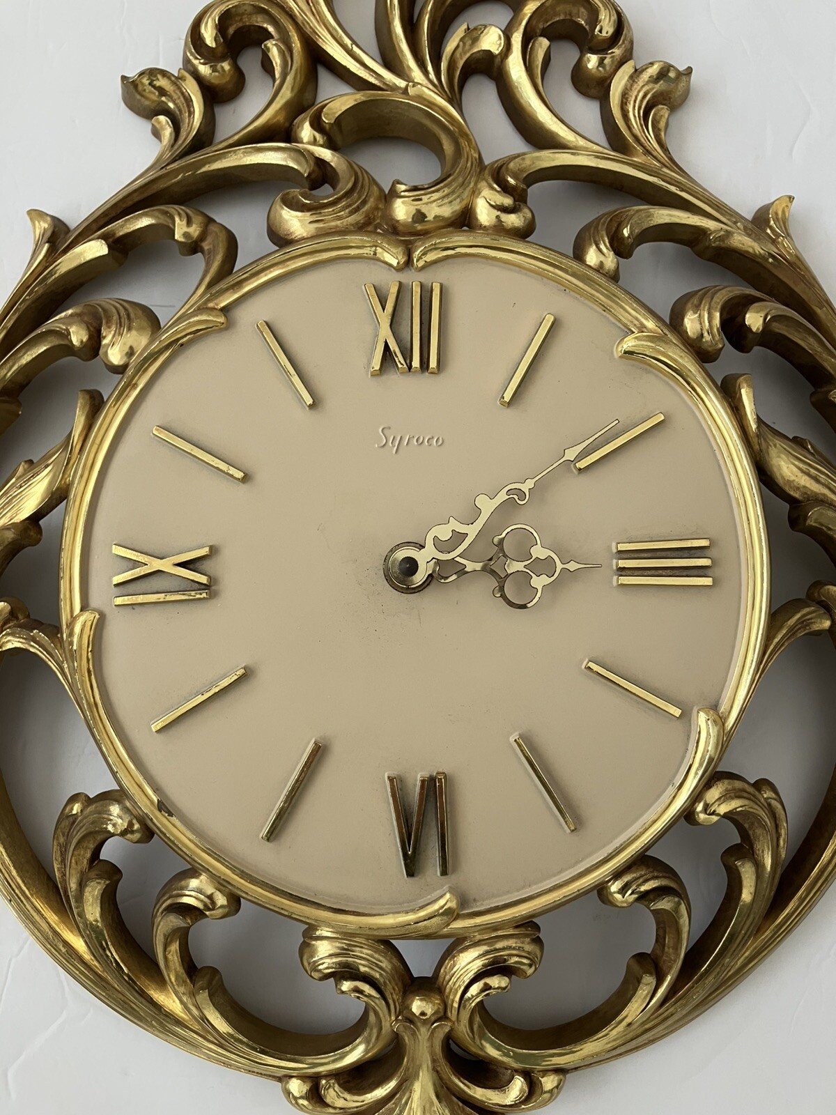 Vintage 1964 SYROCO Mid Century Ornate Hollywood Regency Quartz Wall ...