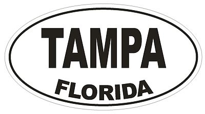 Tampa Florida Oval Bumper Sticker or Helmet Sticker D1339 Euro Oval | eBay