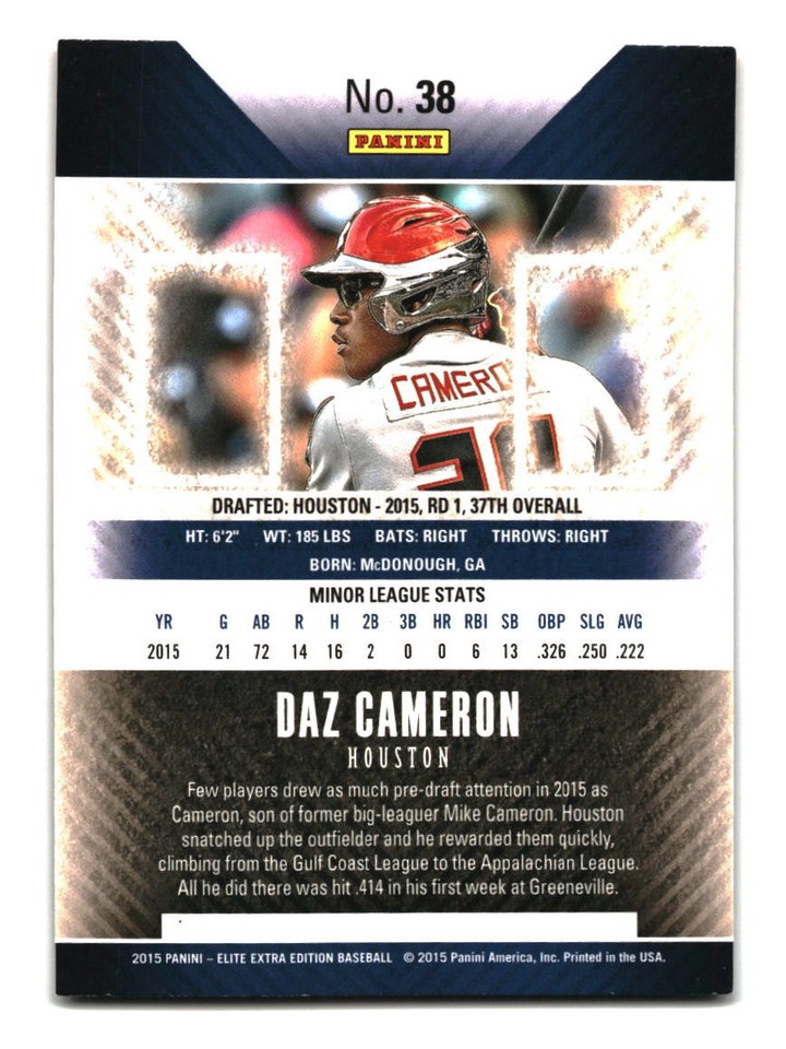 2015 Panini Elite Extra Edition # 38 Daz Cameron | eBay