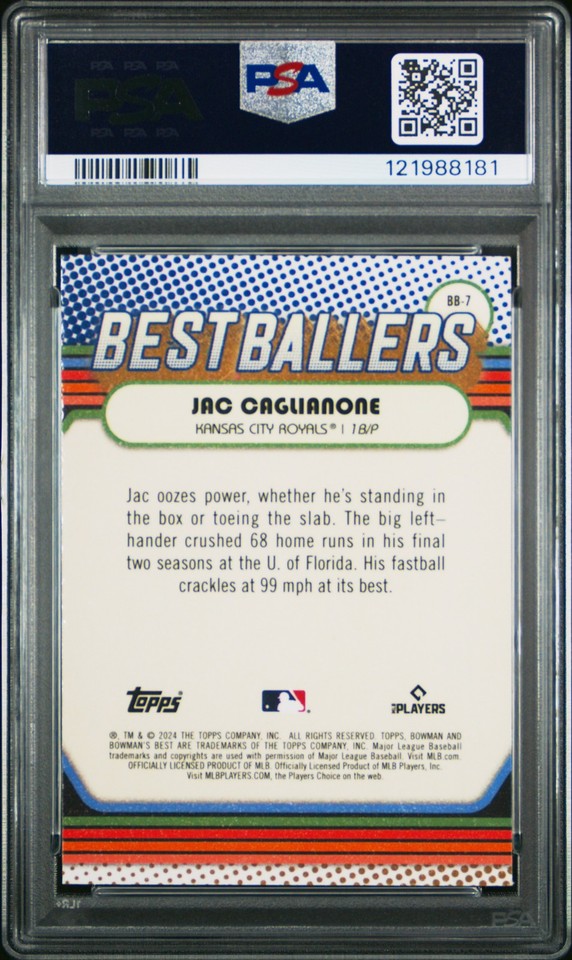 2024 BOWMAN'S BEST BEST BALLERS #BB7 JAC CAGLIANONE PSA 9 | eBay