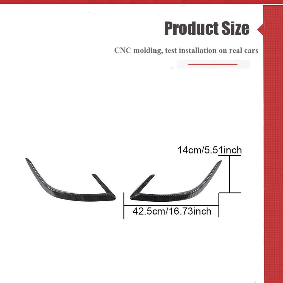 REAL Carbon Fiber Rear Bumper Splitter Side Canard Fins For Kia Stinger ...