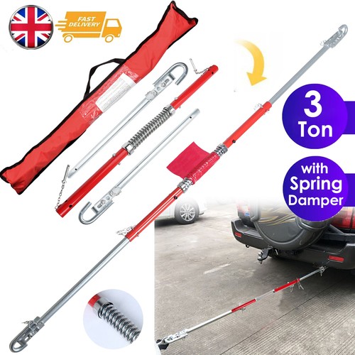 3 TON 3000KG TOWPOLE CAR VAN RECOVERY TOWING BAR TOW POLE+ DAMPER ...